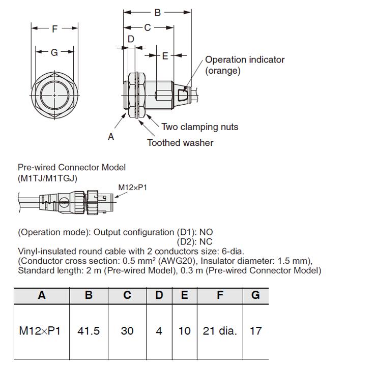 E2EW-X3D112-M1TGJ 0.3M 溶接工程向け近接センサ | オムロン制御機器